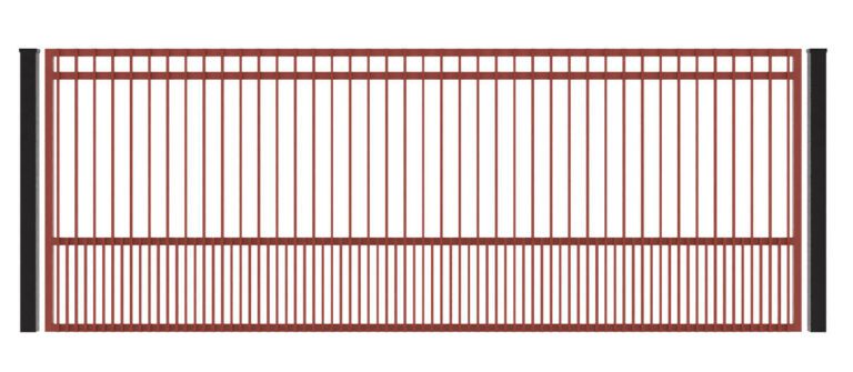Square Single Gate Flush Top Puppy Pickets - IronRod Steel