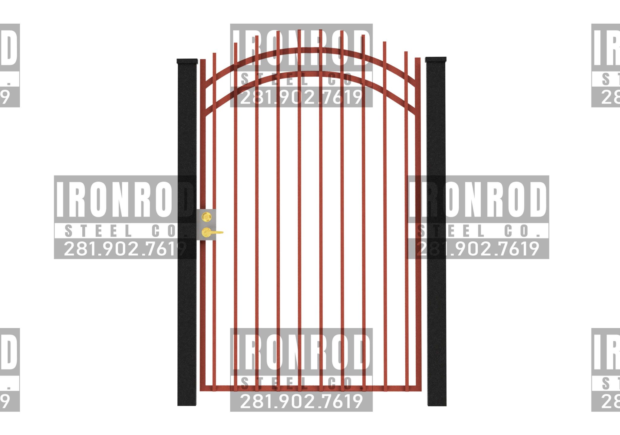 Arched Walkthrough Gate Extended Picket Standard – Ironrod Steel Co.