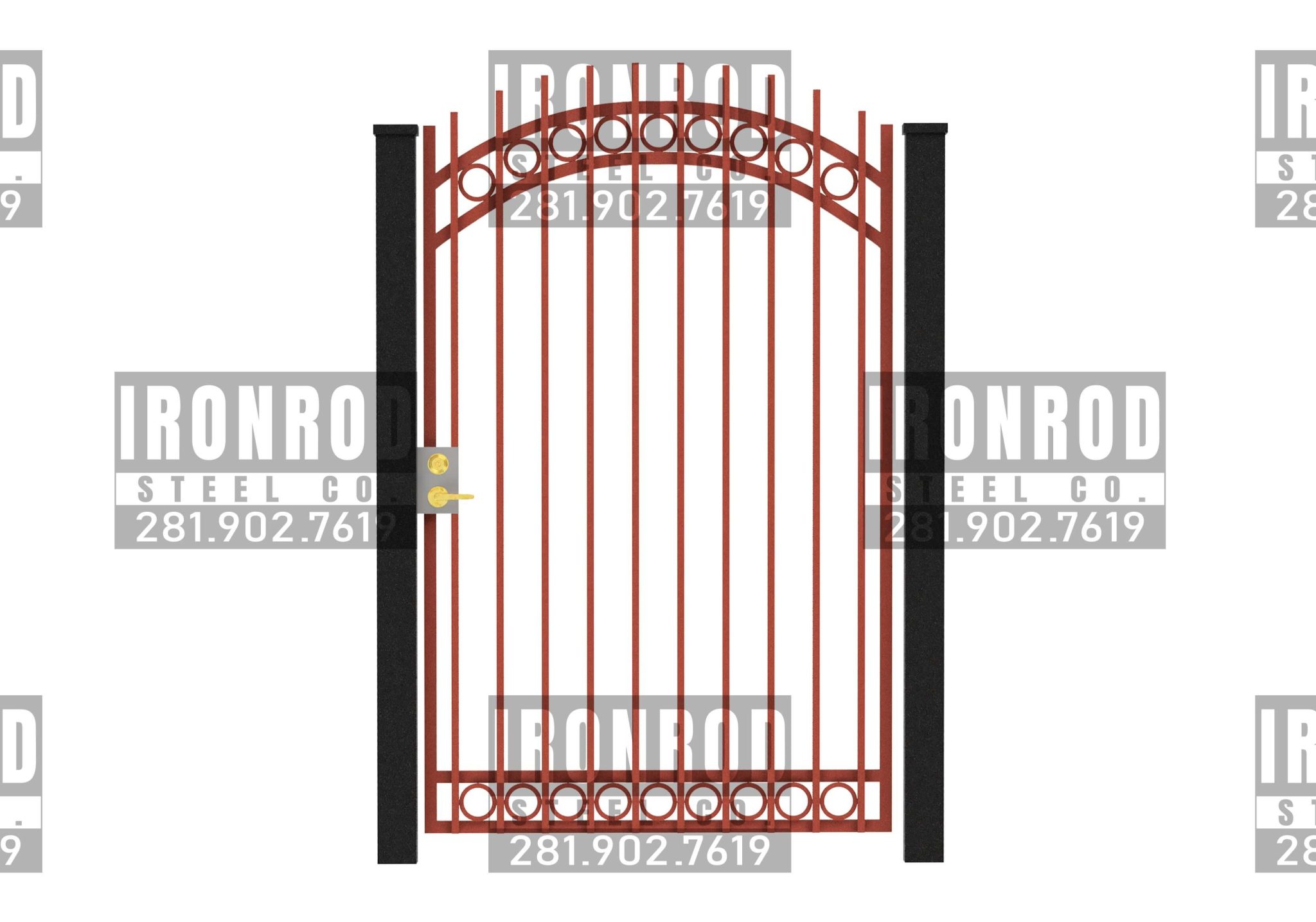 Arched Walkthrough Gate Extended Picket Ring Top & Bottom – Ironrod ...