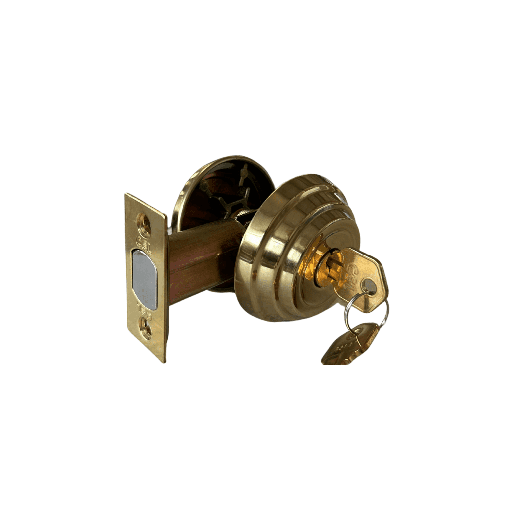 Deadbolt Double Polished Brass – Ironrod Steel Co.