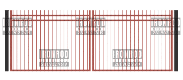 Square Double Gate Extended Picket Standard – Ironrod Steel Co.
