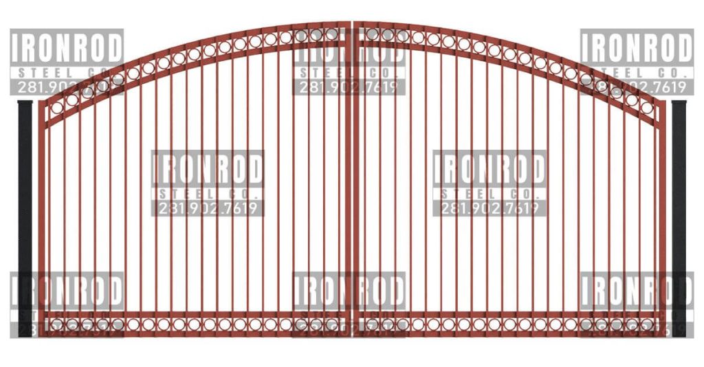 Arched Double Gate Flush Top Rings Top Rings Bottom – Ironrod Steel Co.