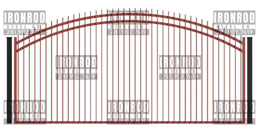 Arched Single Gate Extended Pickets Standard – Ironrod Steel Co.