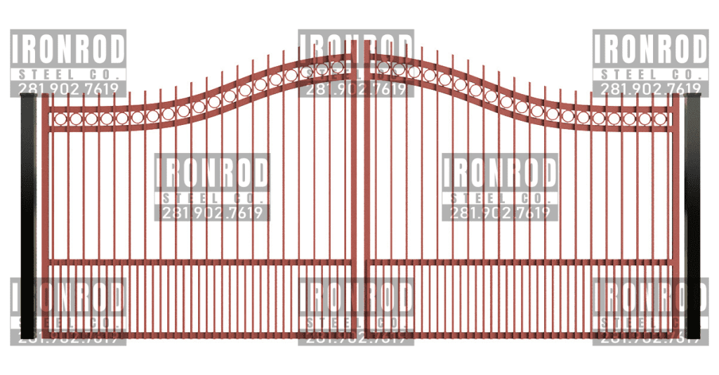 Compound Arched Double Gate Extended Picket Rings Top Puppy Pickets ...