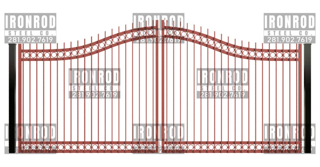 Compound Arched Double Gate Extended Picket Rings Top Rings Bottom ...