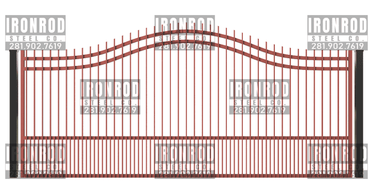 Compound Arched Single Gate Extended Picket Puppy Pickets – Ironrod ...