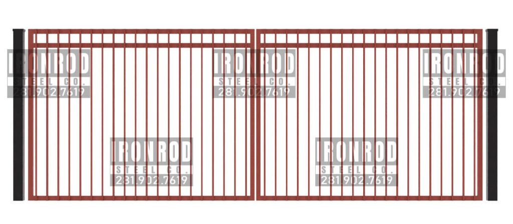 Portón Doble Cuadrado Piquete al Ras Estándar – Ironrod Steel Co.