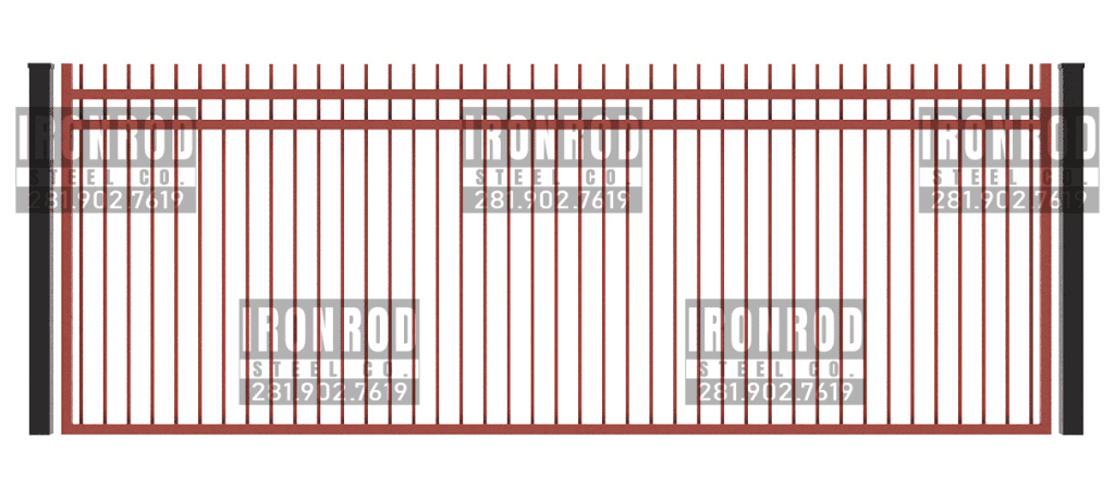 Square Single Gate Extended Picket Standard – IronRod Steel