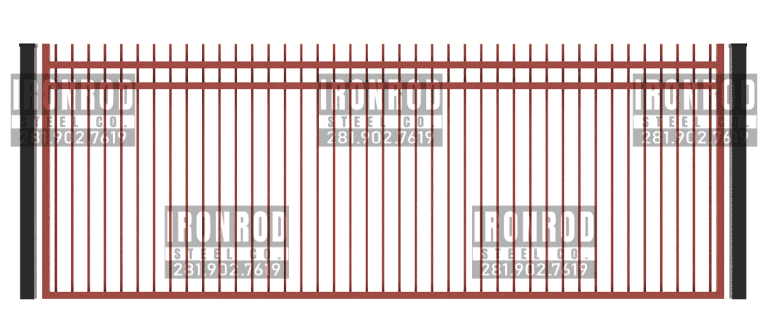 Square Single Gate Extended Picket Standard – IronRod Steel