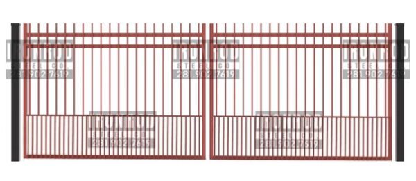 Compound Arched Single Gate Extended picket – Ironrod Steel Co.