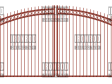 Arched Double Gates Extended Picket Rings Top – Ironrod Steel Co.