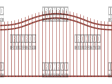 Compound Arched Single Gate Extended Picket Standard – Ironrod Steel Co.